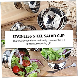 RUNROTOO 1Pc stainless steel dessert cup appetizer plates tiramisu appetizer cup condiment containers footed dessert bowl dessert dish serving dishes sushi dipping bowl Glass big bowl