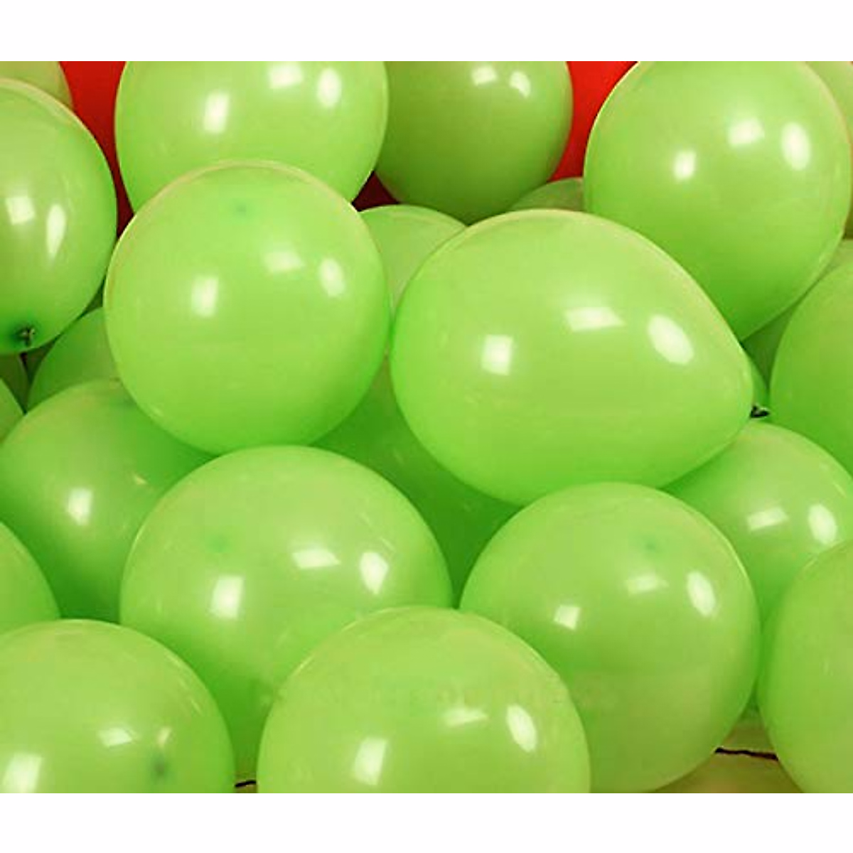 Lime Latex Balloons, 100pcs 12-Inch,Light Green Balloons as Birthday Balloons Baby Shower Jungle Dinosaur Theme Party Decorations, Gender Reveal(with Green Ribbon)