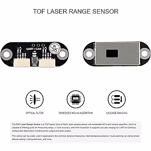 Laser Range Sensor TOF Laser Range Sensor Compatible with Arduino Raspberry PI Supports Cascade ranging. Range 1cm to 500cm