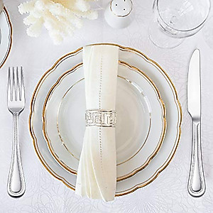 30-Piece Silverware Set, HaWare Stainless Steel Flatware Service for 6, Pearled Edge Tableware Cutlery Include Knife/Fork/Spoon, Beading Eating Utensil for Home, Mirror Polished, Dishwasher Safe