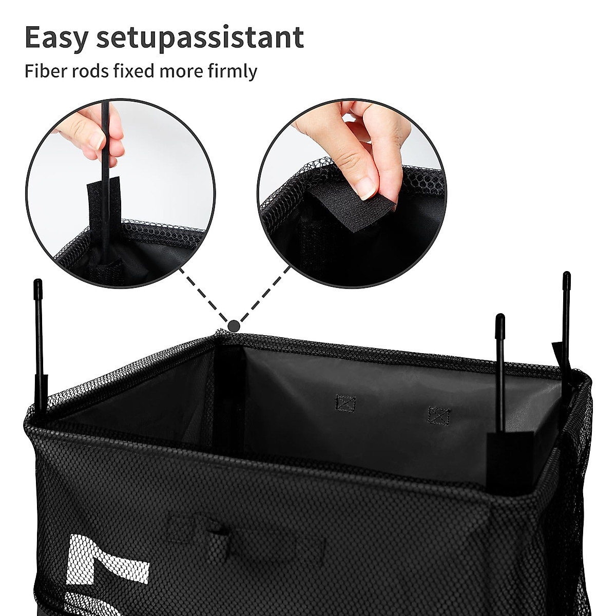 Rolling Laundry Hamper Slim Large, Oxford Cloth With Mesh Lining, Portable Stand, Stylish Minimalist Folding Storage Basket With Rollers (Black1)