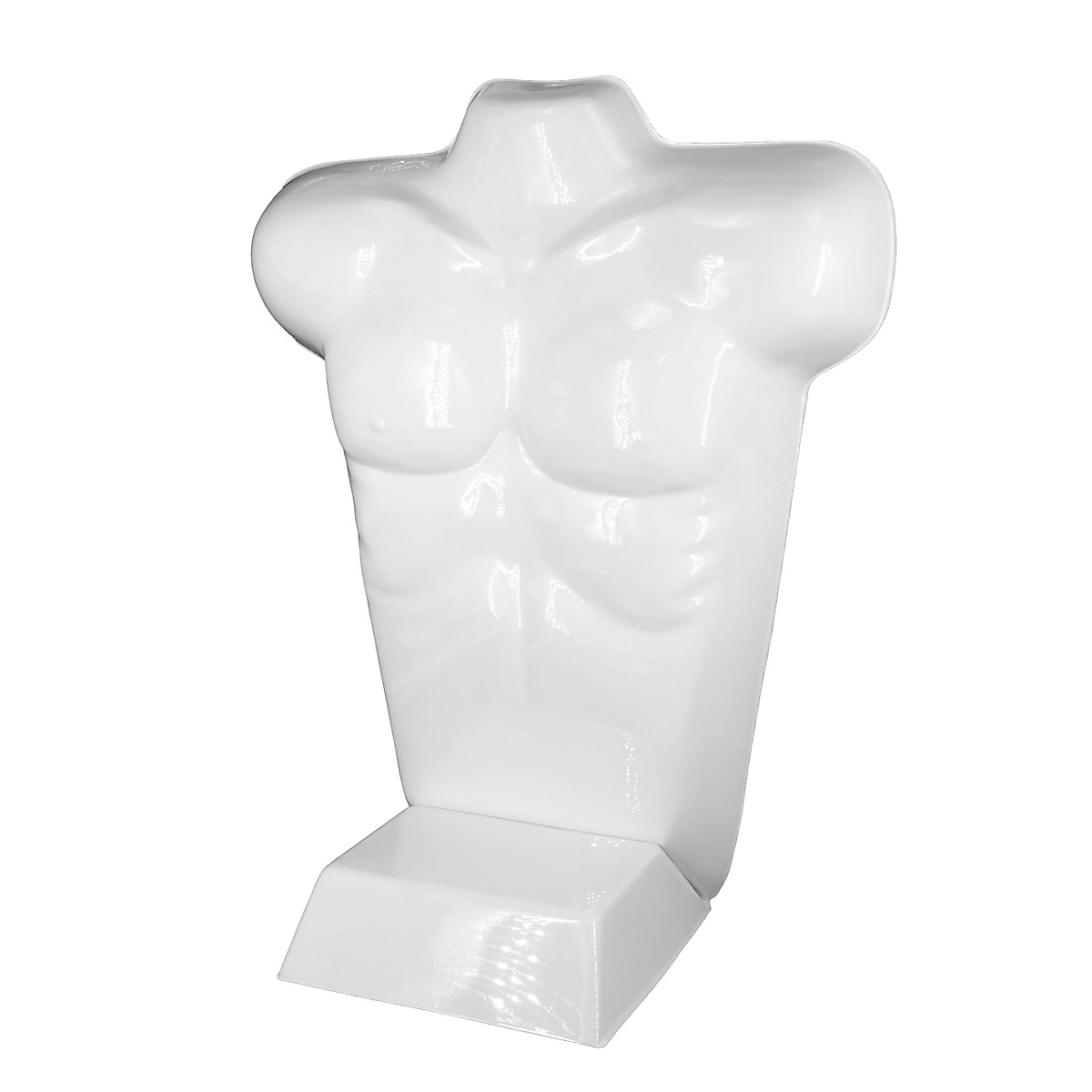 SSWBasics Economy Male White Plastic Countertop Mannequin - Fits Men's Sizes S-L