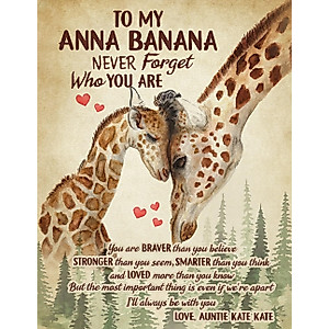 Personalized To My Baby Girl Niece Blanket From Aunty Cuddle Giraffe Vintage You Are Braver Custom Name Fleece Sherpa Blanket Sentimental Gifts For Niece For Birthday Christmas Multi Color