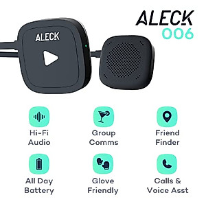 ALECK 006™ - Universal Bluetooth Wireless Hi-Fi Audio and Communication Speakers for Ski and Snowboard Helmets