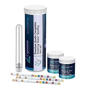 Lab Grade 17 in 1 Drinking Water Test Kit. Detect Multiple Water Chemical Contaminants and Coliform Bacteria in Water. 100 Test Strips + 2 Bacteria Tests. FSA - HSA Reimbursement Eligible