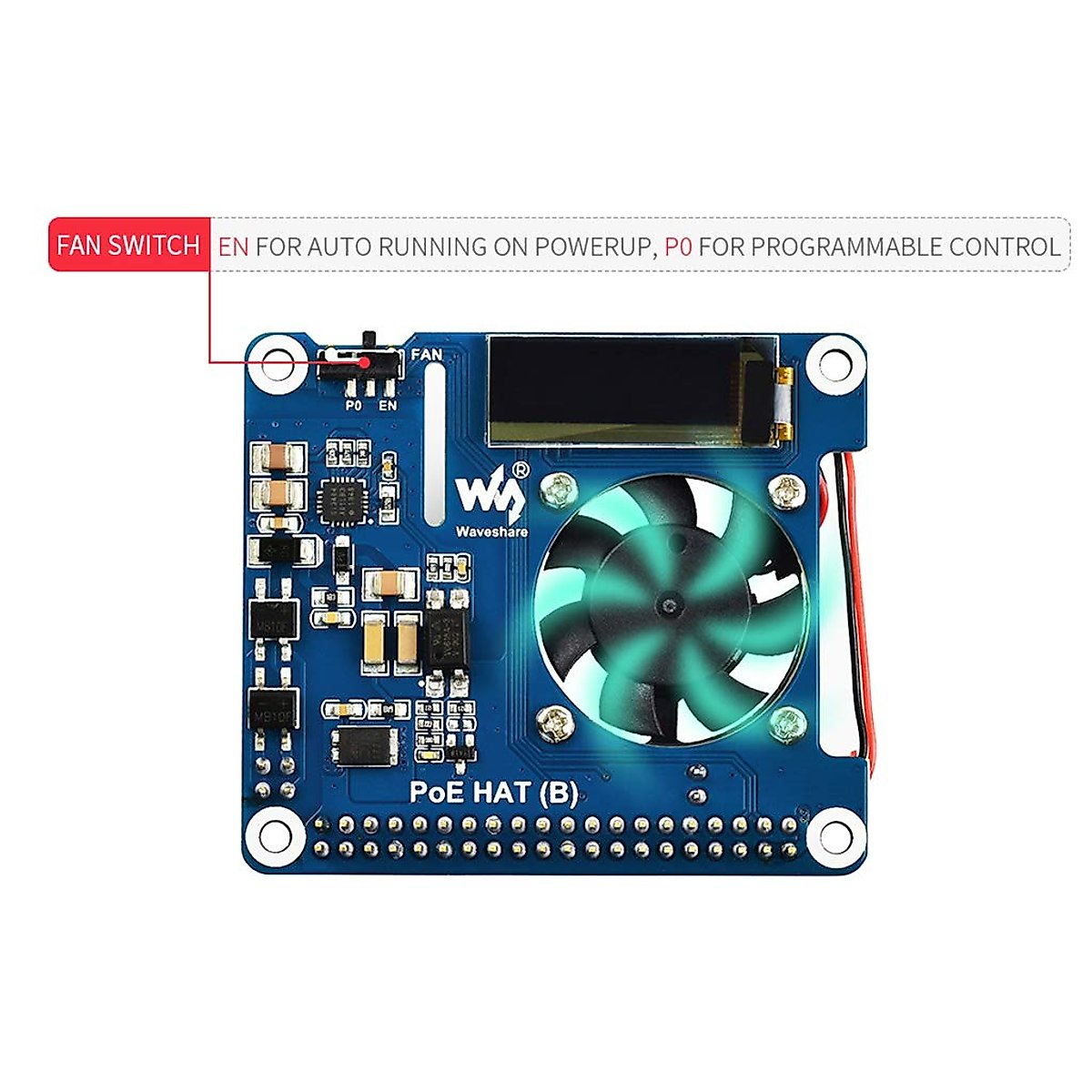 Power Over Ethernet HAT (B) for Raspberry Pi 3B+/4B,802.3af Compliant Power Over Ethernet Accessory Power Sourcing Equipments Needed