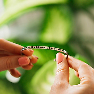 MantraBand Bracelets - Inspirational Engraved Adjustable Mantra Band Cuff Bracelet - Silver color - Gifts for Women