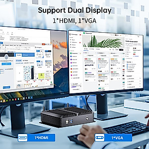 msecore Fanless Industrial PC, Mini Computer with Core i5-4200U, 16G RAM 512G SSD, Dual NIC, 2*COM RS232, Support 4G Module/SIM, Wi-Fi, 1*HDMI 1*VGA, Windows 10 Pro