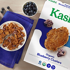 Kashi Cold Breakfast Cereal, Vegan, Organic Fiber, Blueberry Clusters, 13.4oz Box (1 Box)