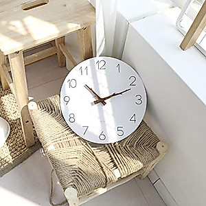 mooas Flatwood Twig Wall Clock, 12" Wood Wall Clock Non-Ticking Silent Decorative Wall Clock Battery Operated Wall Clock Indoor Clock Clock for Home Living Room Kitchen Bedroom Office School Hotel