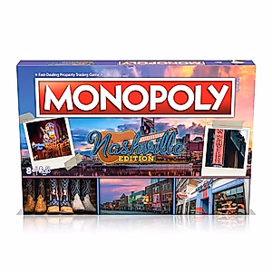 MONOPOLY Board game - Nashville Edition: 2-6 Players Family Board Games for Kids and Adults, Board Games for kids 8 and up, for Kids and Adults, Ideal for Game Night