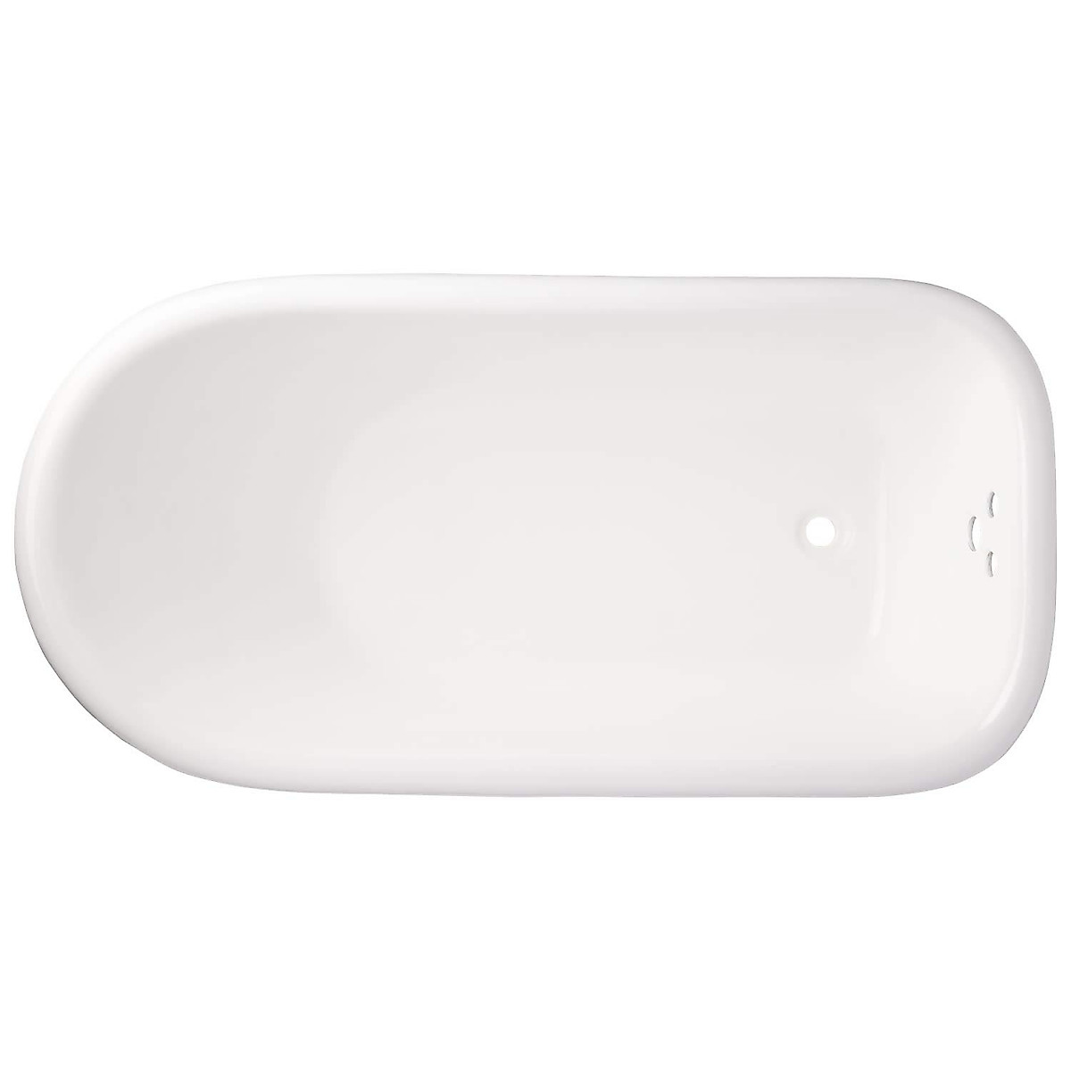 Signature Hardware 307195 Miya 54" Cast Iron Soaking Clawfoot Tub with Pre-Drilled Overflow Hole - White/White Feet