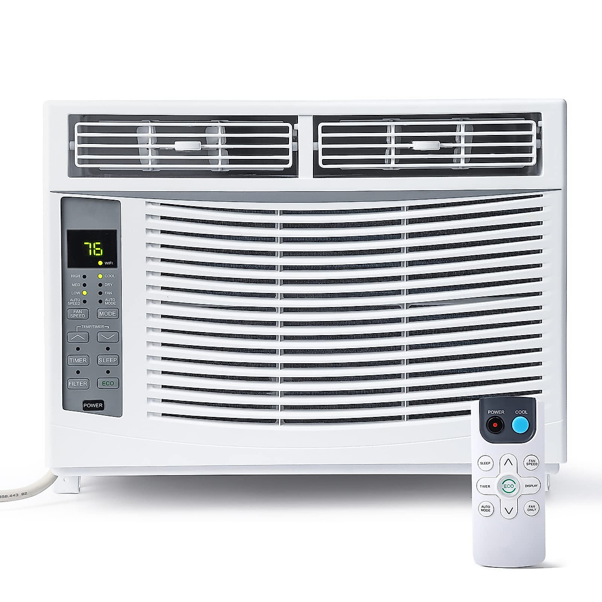 Adoolla 6,000 BTU Turbo Fast Cooling Up to 250 Sq.Ft. Flexible Opening(T Design), AC Unit with Remote & APP Control, Easy Install Kit, Auto Restart, 24H Timer Window Air Conditioner, White