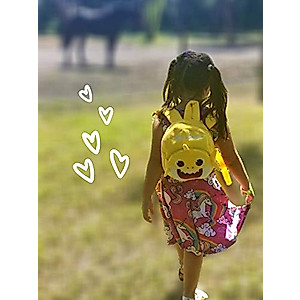 Q&M Novelties Baby Shark Toddler Mini Backpack Plush Toy (Yellow- Baby Shark)