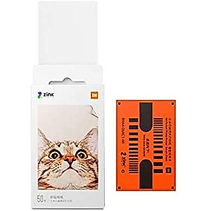 Xiaomi mijia AR Printer 300 dpi Portable Photo Mini Pocket with DIY Share 500mAh Pocket Printer Printer Working with Mijia, 20 Pieces of Zink Photo Paper.