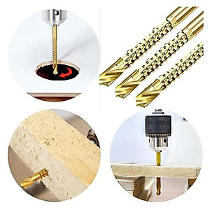 Surface Milling Cutter 6pcs/set Serrated Drill Bit Twist Drill Household Metal Punching Woodworking Reaming Multifunctional Hand Drill 3mm-8mm