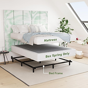 VTWAZAST 8 Inch Full Box Spring, Heavy Duty Metal Mattress Foundation, Easy Clean Fabric Bed Cover, Non-Slip, Noise Free, Easy Assembly