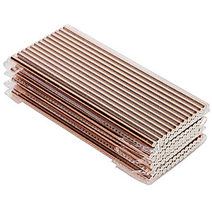 100Pcs Rose Gold Paper Straws Disposable Tableware for Party Birthday Wedding Celebrations Decorations