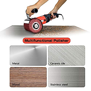 Handheld 1400W Metal Burnishing Machine,Electric Sander Polisher for Wood Stainless Steel Polishing with One Wheel,8 Variable Speed,Lock Switch,Auxiliary Handle(UL Certified)