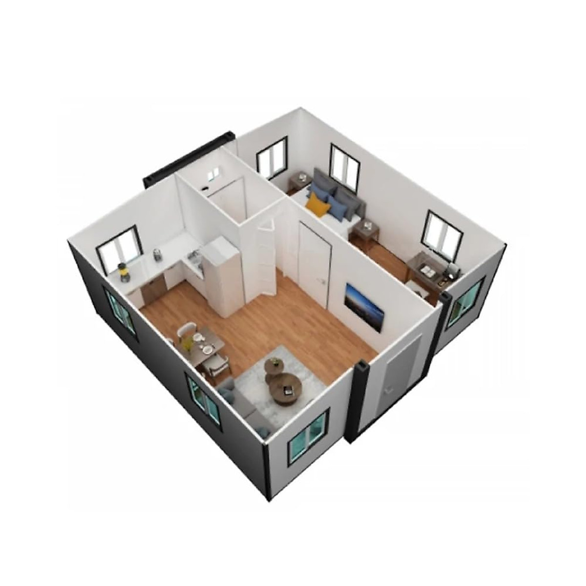 40Ft 20Ft Shipping Prefab Light Steel Folding Prefabricated Home Villa 5 Bedroom Container Expandable House