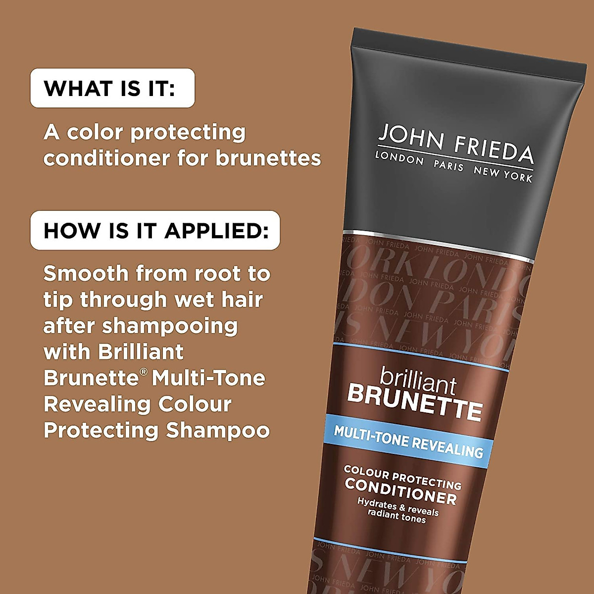 John Frieda Brilliant Brunette Multi-Tone Revealing Moisturizing Conditioner 8.45 oz (Pack of 3)