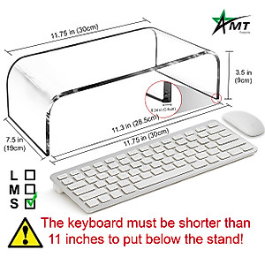 AMT Premium Acrylic Monitor Stand Clear Monitor Stand Clear Monitor Riser Laptop/PC/Multimedia Monitor Stand for Home Office