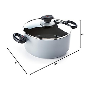OXO SoftWorks Hard Anodized 5QT Stock Pot with Lid, 3-Layered German Engineered Nonstick Coating, Induction Suitable, Dishwasher Safe, Gray