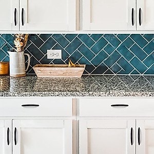 Ravinte 10 Pack Cabinet Pulls 5 Inch Matte Black Curved Drawer Pulls for Kitchen Cupboard Arch Pulls for Dresser Drawer Cabinet Hardware Come with Screwdriver