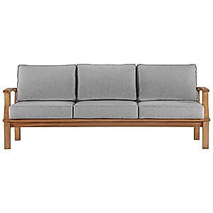 Modway EEI-4176-NAT-GRY Marina Patio Teak Sofa, Natural Gray