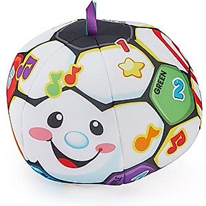 Fisher-Price Laugh & Learn Baby To Toddler Toy Singin’ Soccer Ball Plush With Music & Educational Phrases For Ages 6+ Months