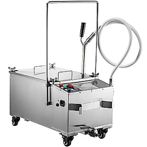 VEVOR Mobile Fryer Filter, 80 LBS/40 L/10.56 Gal Capacity, 300W Oil Filtration System with 5 L/min Flow Rate, Mobile Frying Oil Filtering System with 10 L/min Pump & Oil Hose, 110V/60Hz