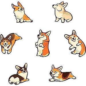 MAGNET Jolly Corgis in Green Magnetic Car Sticker Decal Refrigerator Metal Magnet Vinyl 5"
