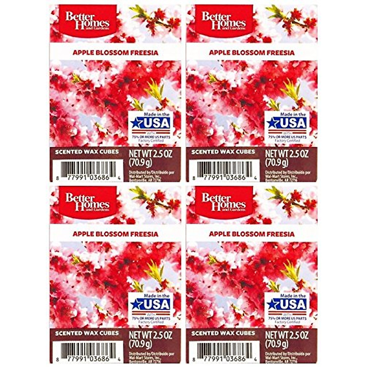 Better Homes and Gardens Apple Blossom Freesia Scented Wax Cubes - 4-Pack