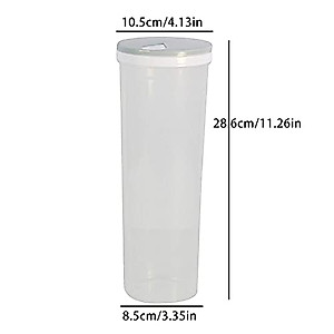 YaptheS Plastic Tall Food Storage Spaghetti Noodle Pasta Container with Locking Lid Clear Dry Food Keeper Canister Cereal Crisper Bo&Kitchenware