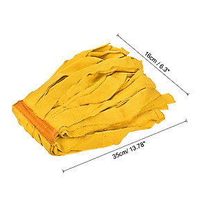 MECCANIXITY Commercial Mop Heads Replacement 35x16cm Polyester Fiber for Wet/Dry Mop Floor Cleaning Pads, Yellow