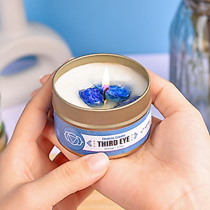 AOOVOO Chakra Candles with Healing Crystals - 7 Chakra Crystal Set, Spiritual Gifts for Women, Crystals and Healing Stones Set, Soy Wax Candles