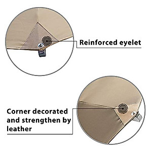 EliteShade USA 10-Year-Non-Fading Sunumbrella 11Ft 3 Tiers Market Umbrella Patio Outdoor Cylinder Auto Push-up Table Umbrella with Ventilation,Heather Beige