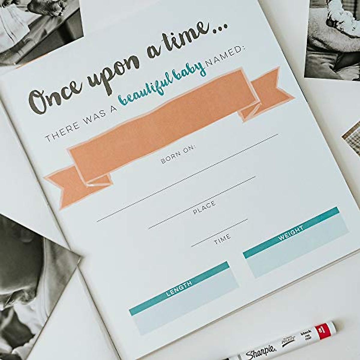 Hello Baby Book, a journal scrapbook for boys milestones and memories