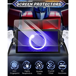 FYOUNG 3 in 1 Accessories Bundle for Playstation Portal, Carrying Case & Hard PC Clear Cover Set with Screen Protector, Protective Shell Portable Travel Handbag for PS5 Portal Remote Player