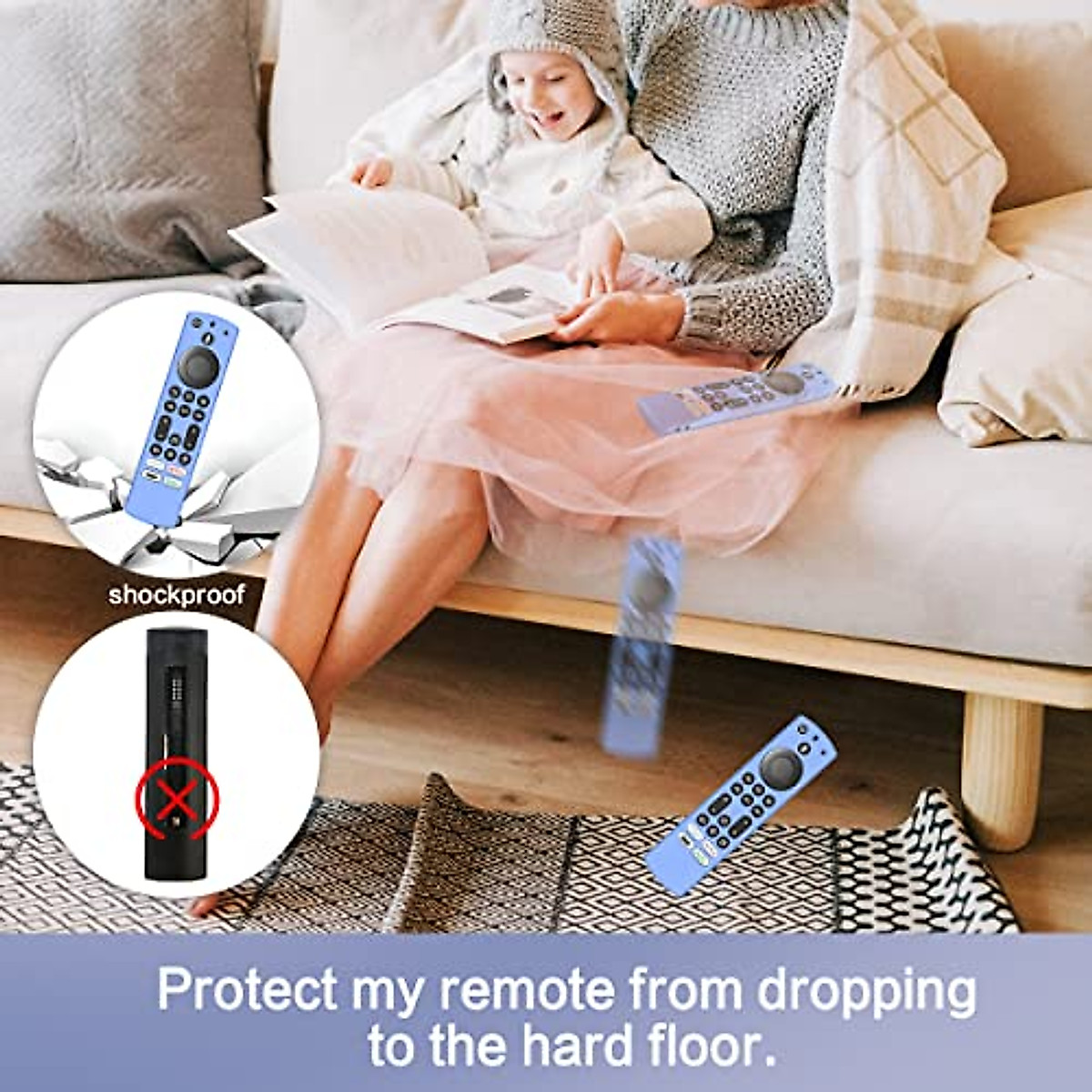 3Pack NS-RCFNA-21 Remote Silicone Cover for Toshiba Insignia CT-RC1US-21 CT95018 FireTV Remote,Alexa Voice Remote Case for TV Omni Series and 4-Series 4K UHD Smart TV Remote-Glow in Dark|with Lanyard