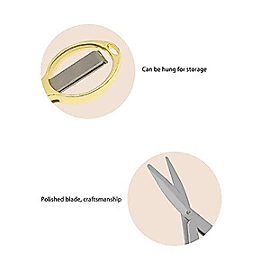 XINYIDAO 2 Pcs Small folding scissors small portable travel sewing scissors stainless steel telescopic scissors Fish line scissors Alloy scissors