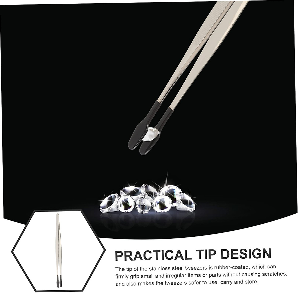 iplusmile Rubber Flat Tweezers Reverse Tweezers Facial Tools Needle Nose Tweezers Face Stickers Gold Stickers Reptile Feeding Tongs Tweezers for Crafts Stainless Steel Bead Short Hair