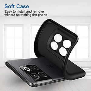Foluu Silicone Case for OnePlus 10T, for OnePlus 10T 5G Liquid Gel Rubber Bumper Case with Soft Microfiber Lining Cushion Slim Hard Shell Shockproof Protective Cover for OnePlus 10T 2022 (Black)