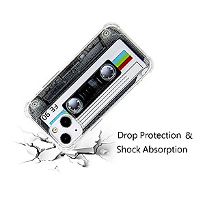 FAteamll Case for iPhone 13 Mini, Matte Finish Heavy Duty Soft Back Cover with Reinforced Corners TPU Soft Bumper Retro Cassette Tape Case Compatible with iPhone 13 Mini 5.4 Inch