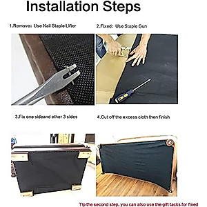 YLM1991 Upholstery Black Cambric Dust Cover Fabric Replacement 62" x 118"(Fire Retardant Dust Cover Fabric 3yds)