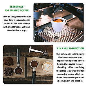 2 Pieces Coffee Scoop Stainless Steel Espresso Tamper 51 mm Two in One Measuring and Espresso Coffee Tamper for Coffee Bean Press Coffee Grinding Pressing, 15 ml