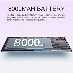 SHYEKYO Tablet, Supports Multitasking 16GB 1TB 4G LTE Tablet 100-240V for Home for Android 13 (US Plug 100‑240V)