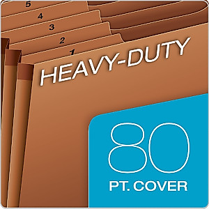 Globe Weis Globe-Weis/Pendaflex Heavy Duty Expanding File, Open Top, 1/3 Cut Tabs, 31 Daily Pockets, Brown, Legal Size (R219DHD)
