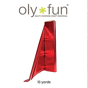 Fairfield OLY-Fun Metallic, Multi-Purpose Non-Woven Craft Material, Polypropylene and Polyester Fabric for Crafts, Costumes, Accessories, and More, Craft Supplies, Red, 10-Yard Bolt