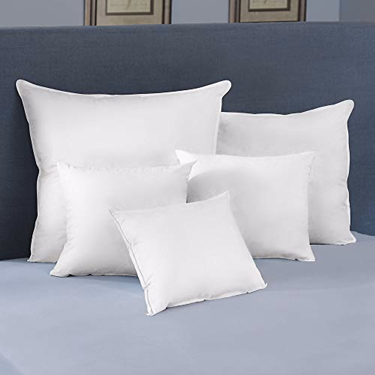 Throw Pillow Insert 18x18 Set of 4 pc. Square Sham Stuffer Insert for Decorative Pillow Covers by Looms & Linens - Made in USA